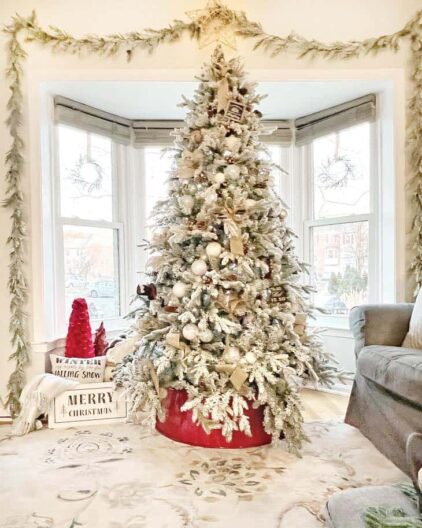 15 Best Flocked Christmas Tree Decor Ideas - Farmhousehub
