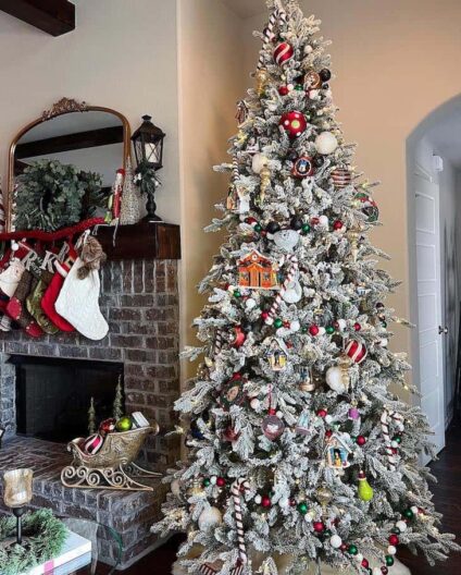 15 Best Flocked Christmas Tree Decor Ideas - Farmhousehub
