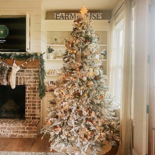 17 Best Flocked Christmas Tree Decor Ideas - Farmhousehub