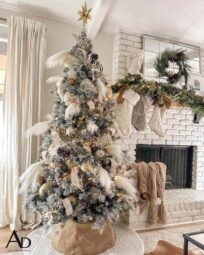 17 Best Flocked Christmas Tree Decor Ideas - Farmhousehub