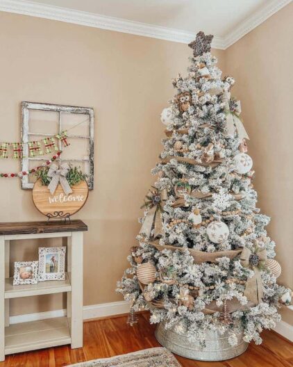 15 Best Flocked Christmas Tree Decor Ideas - Farmhousehub
