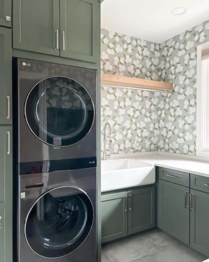 Laundry Room Ideas with Stackable Washer and Dryer - Farmhousehub