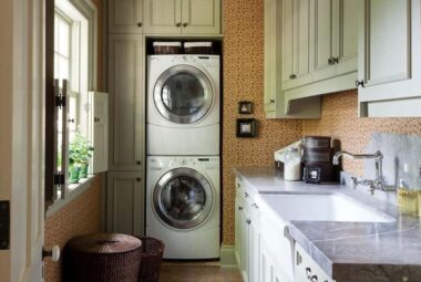 Laundry Room Ideas with Stackable Washer and Dryer - Farmhousehub